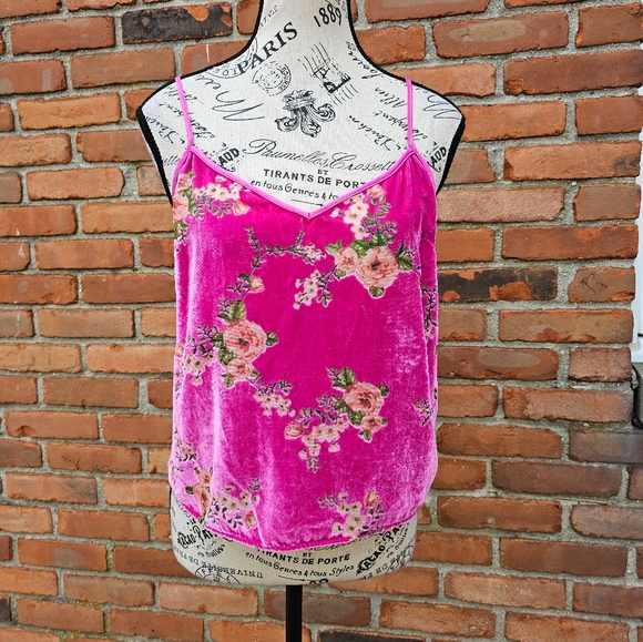 Victoria's Secret | Tops | Victorias Secret Pink Floral Velvet Camisole ...